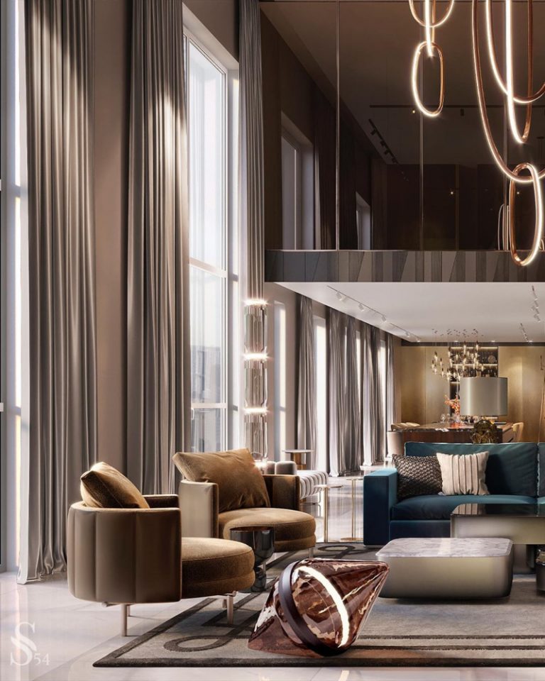 LIVING ROOM AT A CHARMING ATMOSPHERE IN CAFFE LATTE TONES