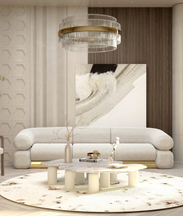 A Living Room Design Made of Neutral Nuances and Luxury Appeal